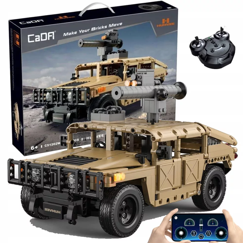 CaDa Make Your Bricks Move C51202W Humvee Off-Roader Dual Mo